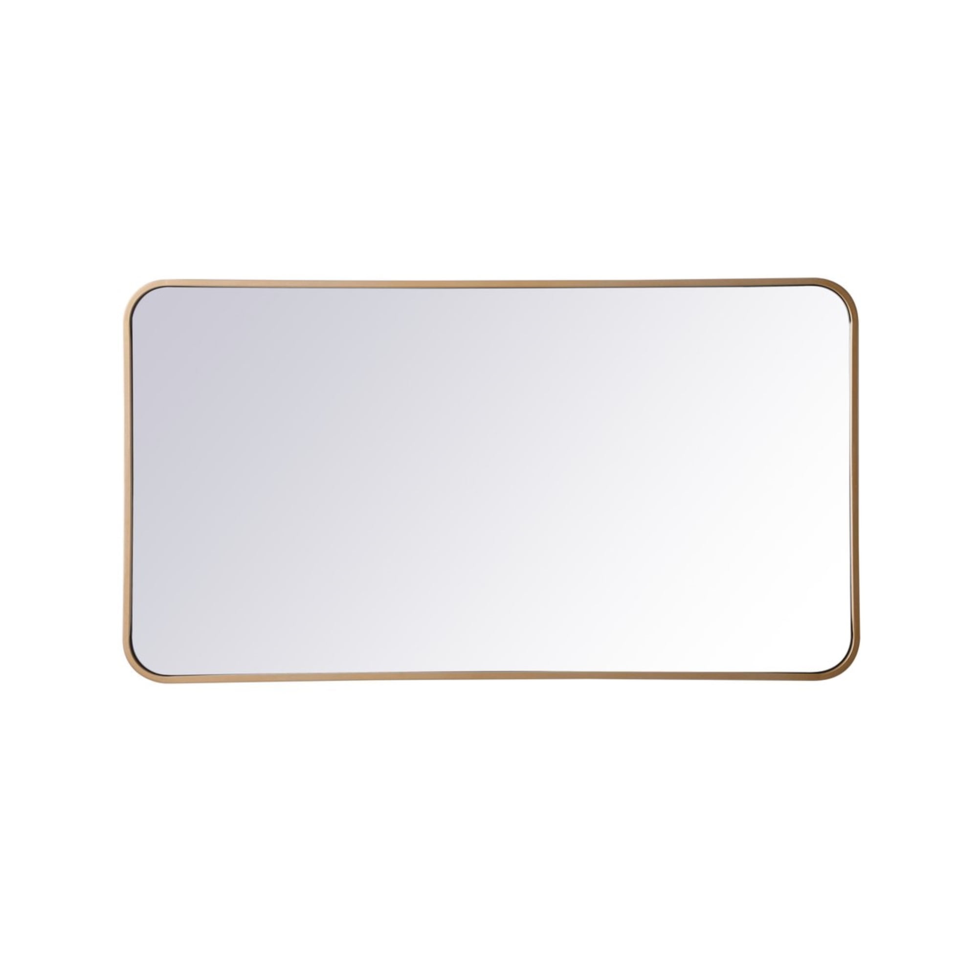 Soft corner metal rectangular mirror 22x40 inch in Brass - Walmart.com