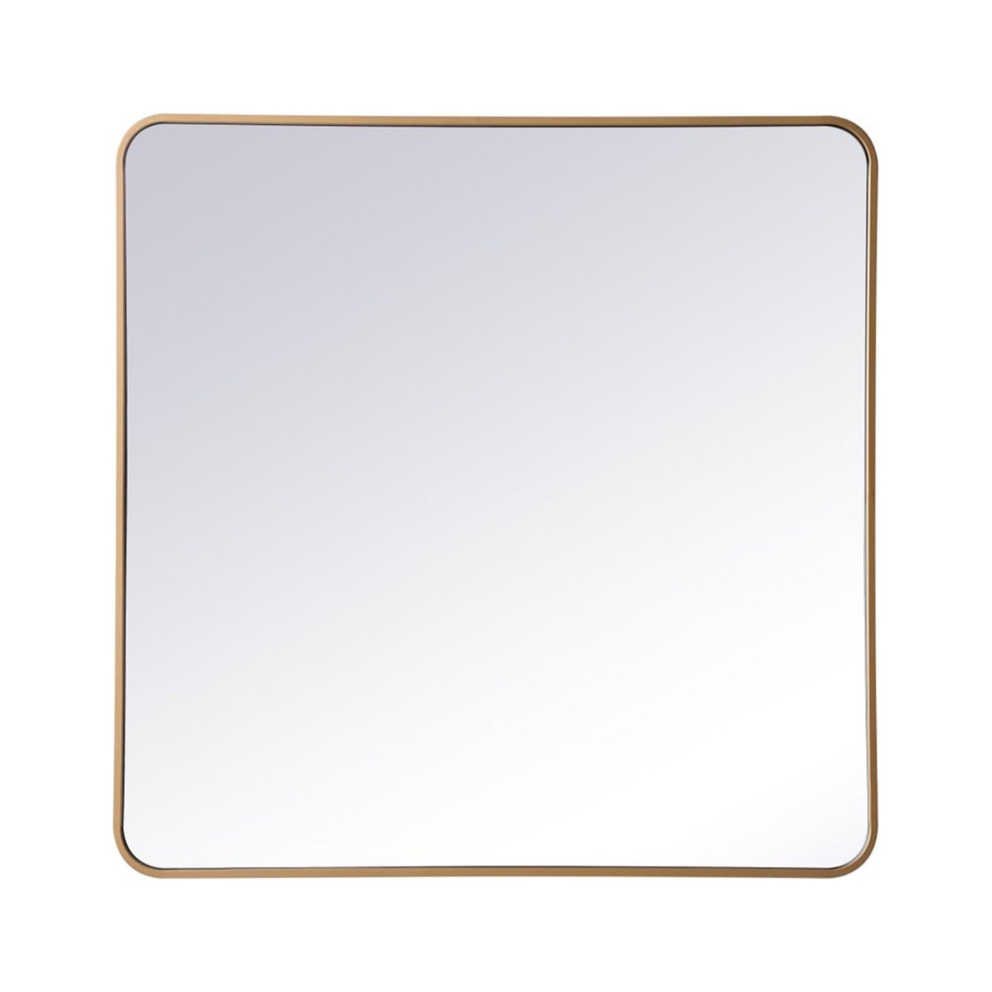Soft corner metal rectangular mirror 36x36 inch in Brass - Walmart.com