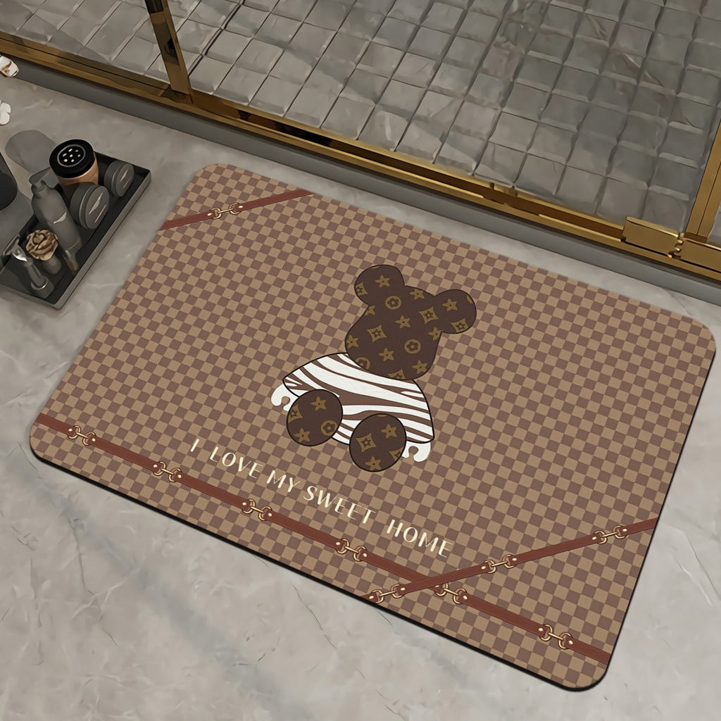 Soft diatom mud absorbent floor mat non-slip bathroom foot pad quick ...