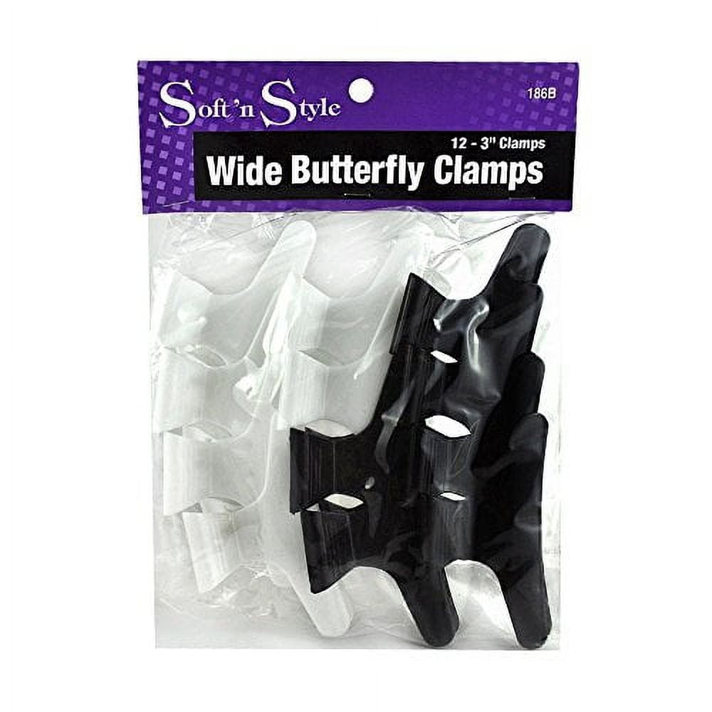 Soft 'n Style 3" Wide Butterfly Clamps - 12 Pack - Walmart.com