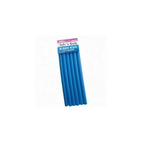 Soft ’n Style Rubber Rods Blue 1/2" (6pk) - Walmart Business Supplies