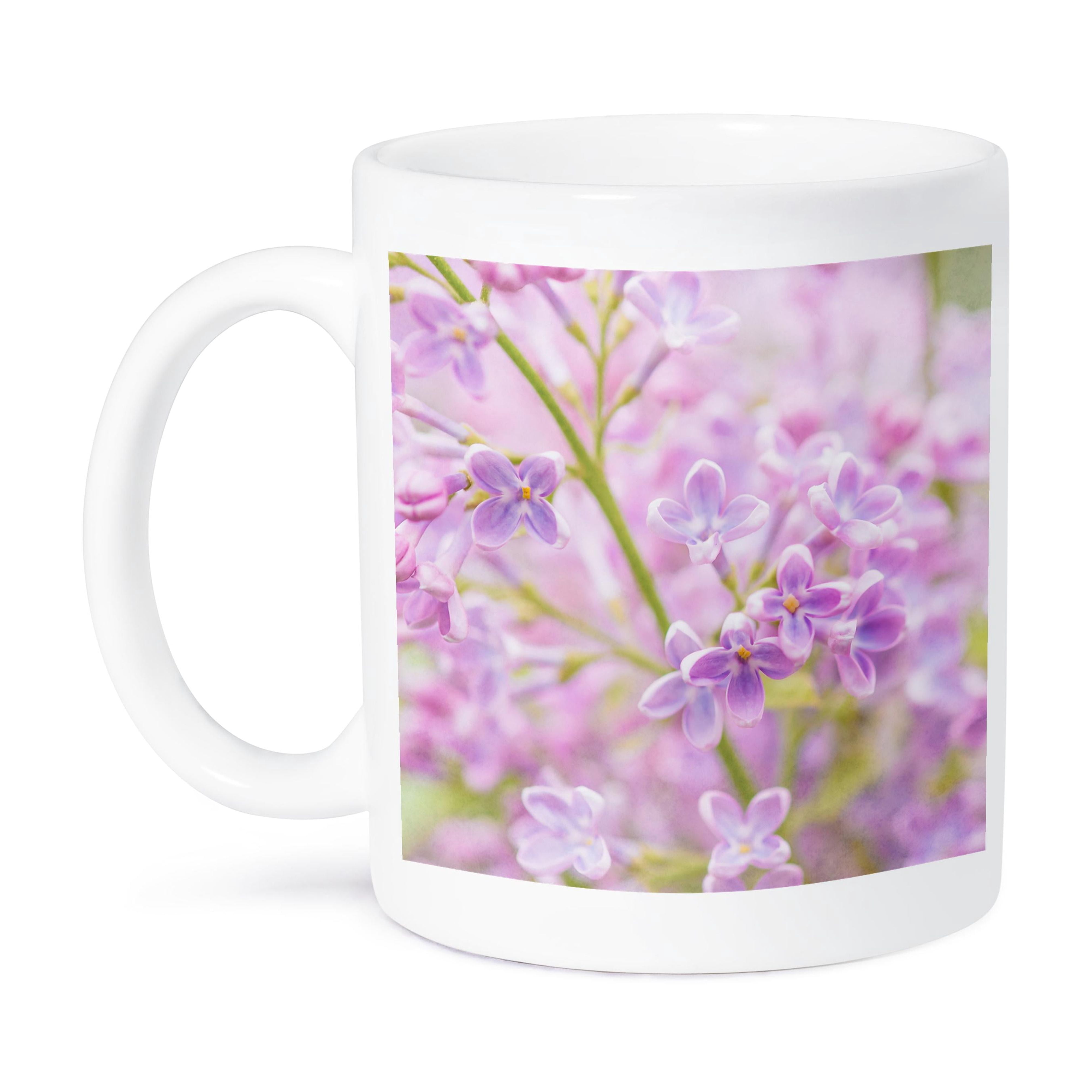 3dRose, Soft pink lilac flowers. Closeup view, spring blossoms, 11oz ...