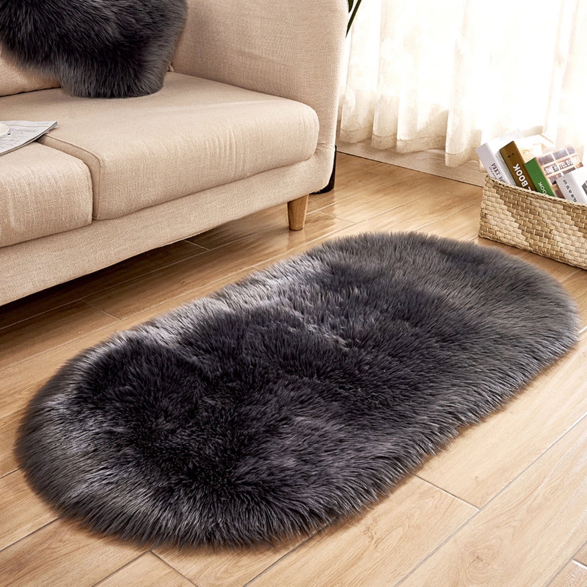 Soft plush rugs for children's bedrooms, oval plush rugs for living ...