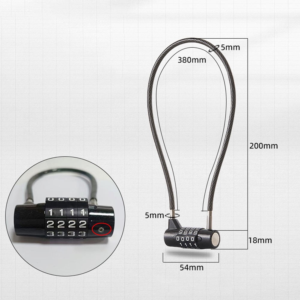 Soft steel wire password lock refrigerator cabinet door lock garden ...