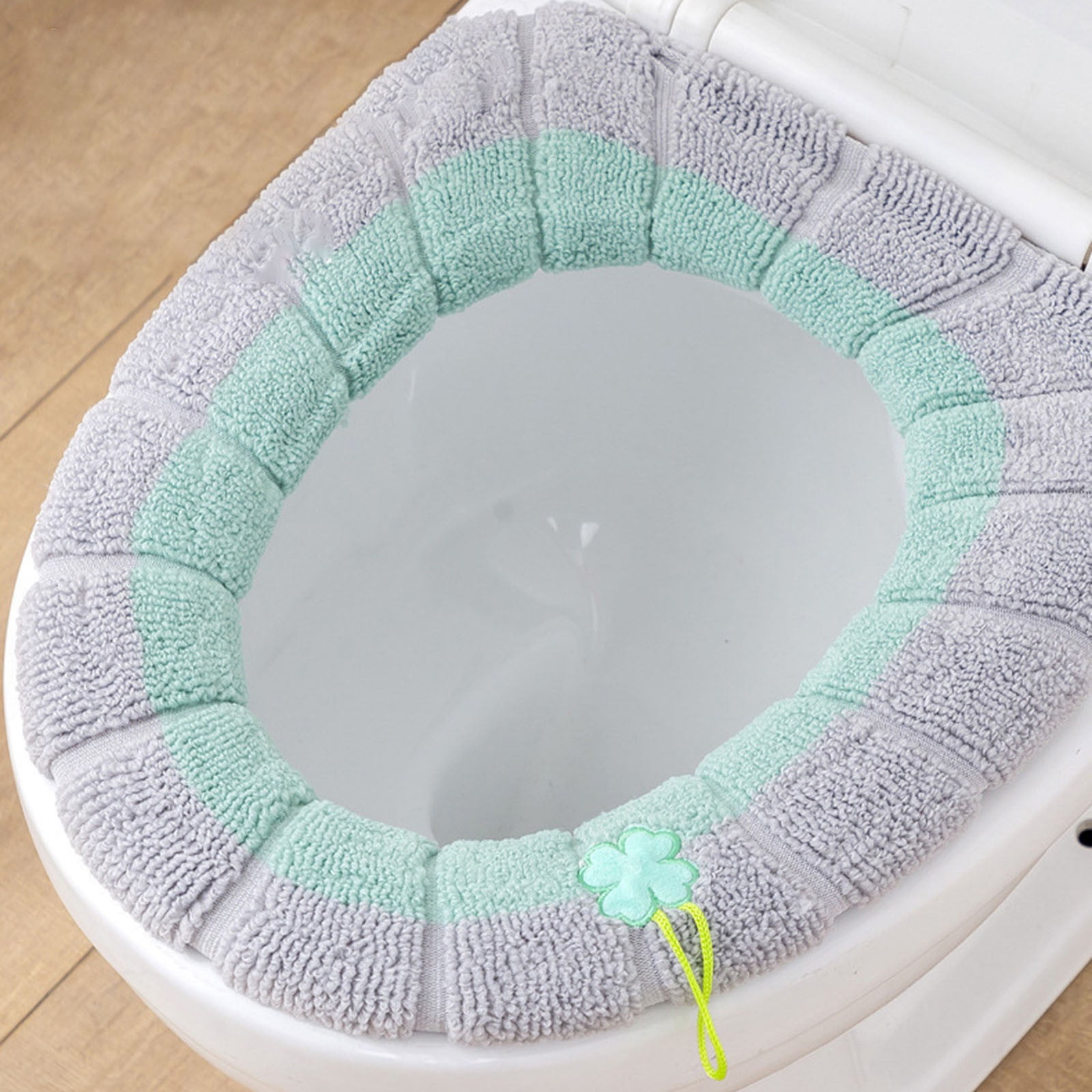 Soft toilet Seat Cover, Plush & Thick Fabric toilet Seat Warmer for ...