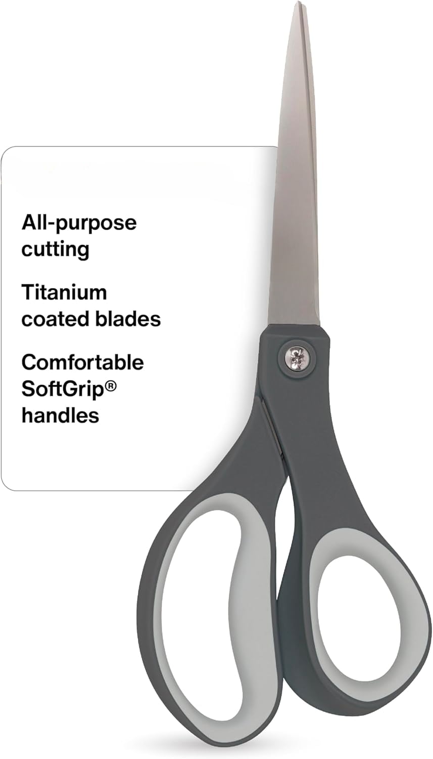 SoftGrip Titanium Scissors - Contoured Performance All Purpose - 8 ...