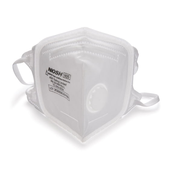 Woodcraft SoftSeal N95 V-Fold Valved Mask, Large, 360-Degree Silicone ...