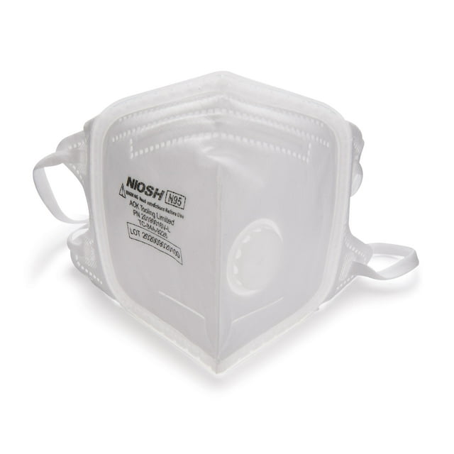 Woodcraft SoftSeal N95 V-Fold Valved Mask, Large, 360-Degree Silicone Seal, Pack of 3 - Walmart.com