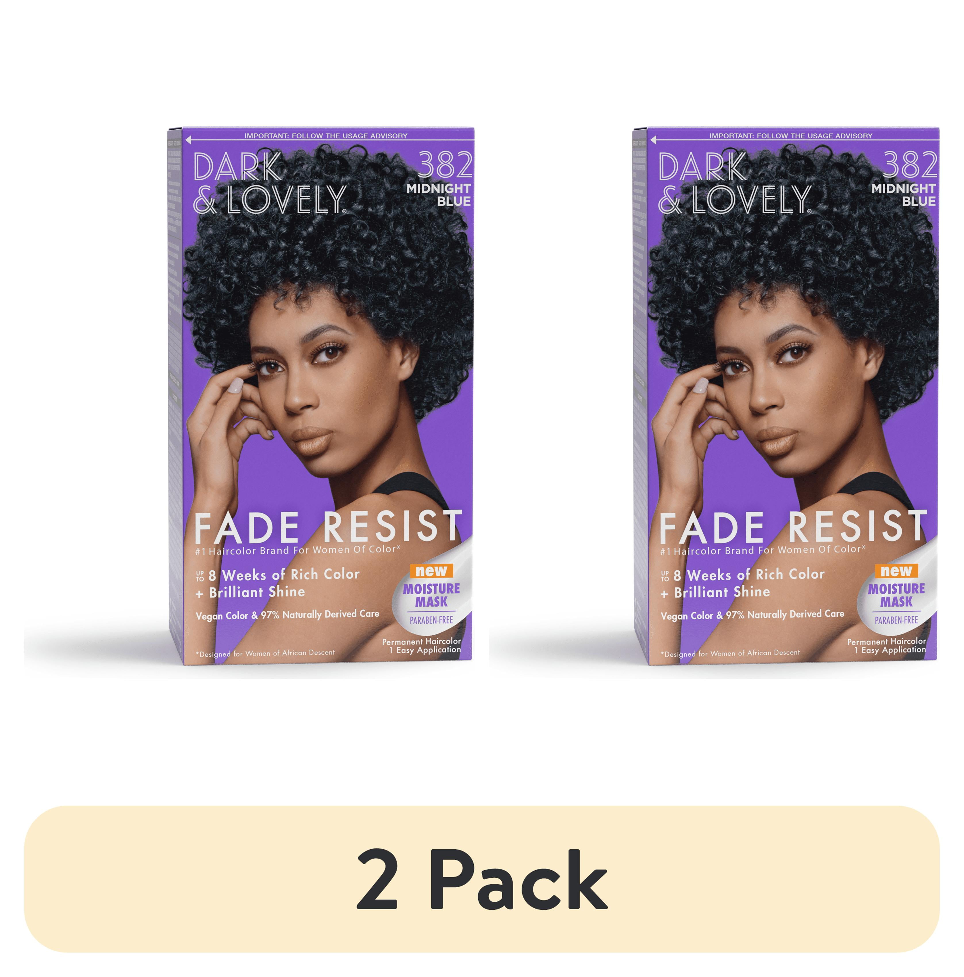 (2 pack) Dark and Lovely Fade Resist Permanent Hair Color, Unisex, 382 ...