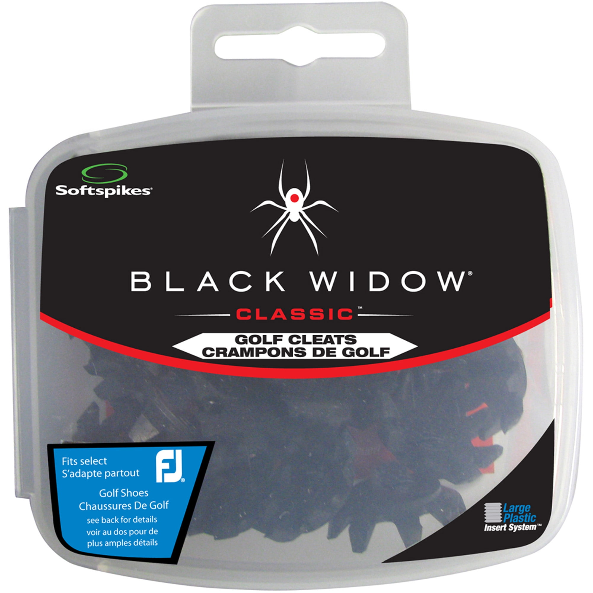 SoftSpikes Black Widow Large Plastic Replacement Golf Spikes, 18 Count ...