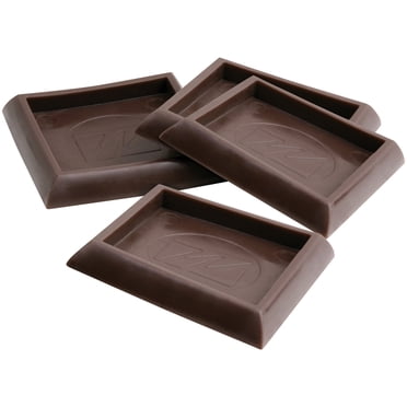 softtouch 2 1/2" Square Carpet Bottom Caster Cups, Brown/Gray (4 Pack ...