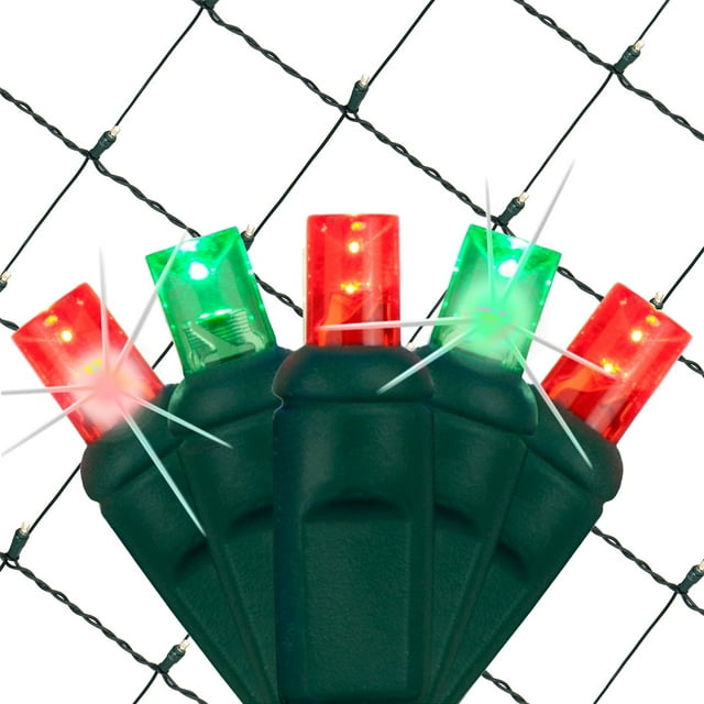 SoftTwinkle 4' x 6' Red and Green LED Christmas Net Lights Net Style ...