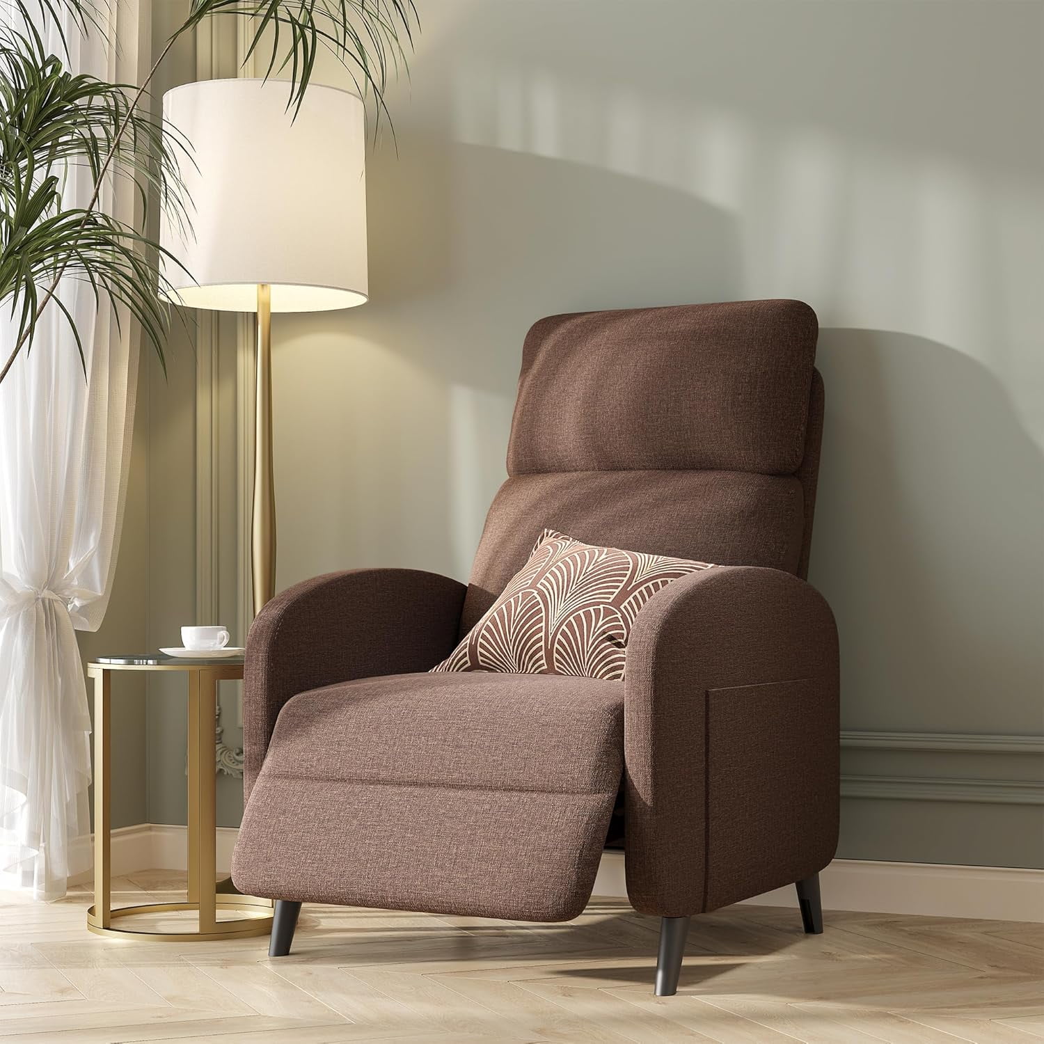 Softa Recliner Chair for Adults, Adjustable Fabric Reclining Armchair ...