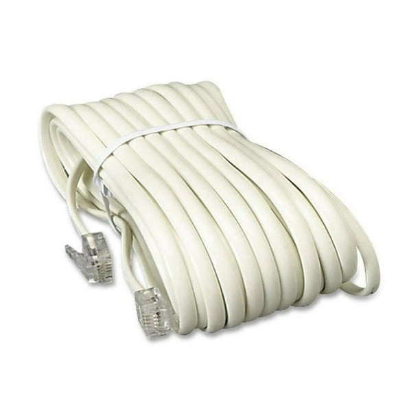 Softalk 04020 25 ft. Plug/Plug Telephone Extension Cord - Ivory ...