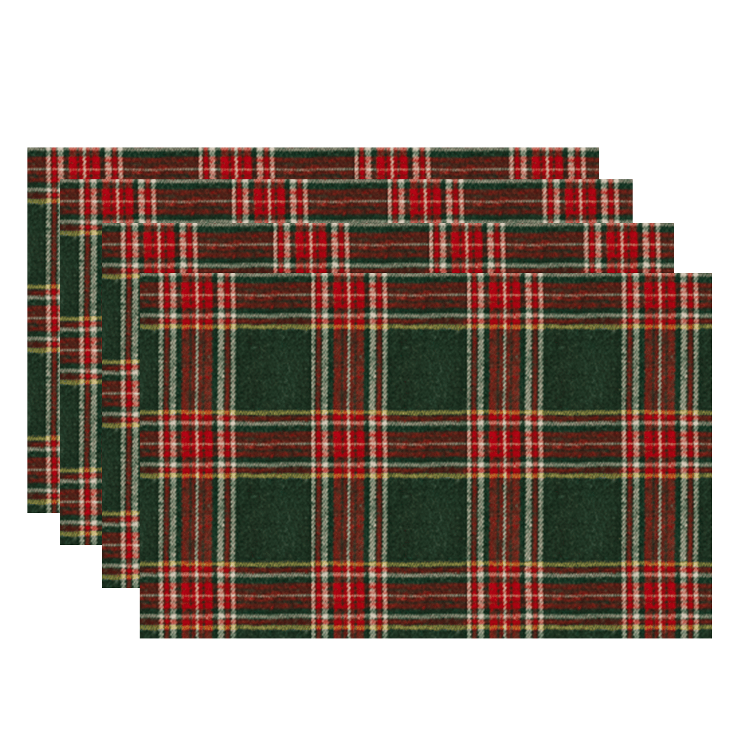 Softalker Christmas Checkered Tartan Placemats Set of 4-12 x 18 inch ...