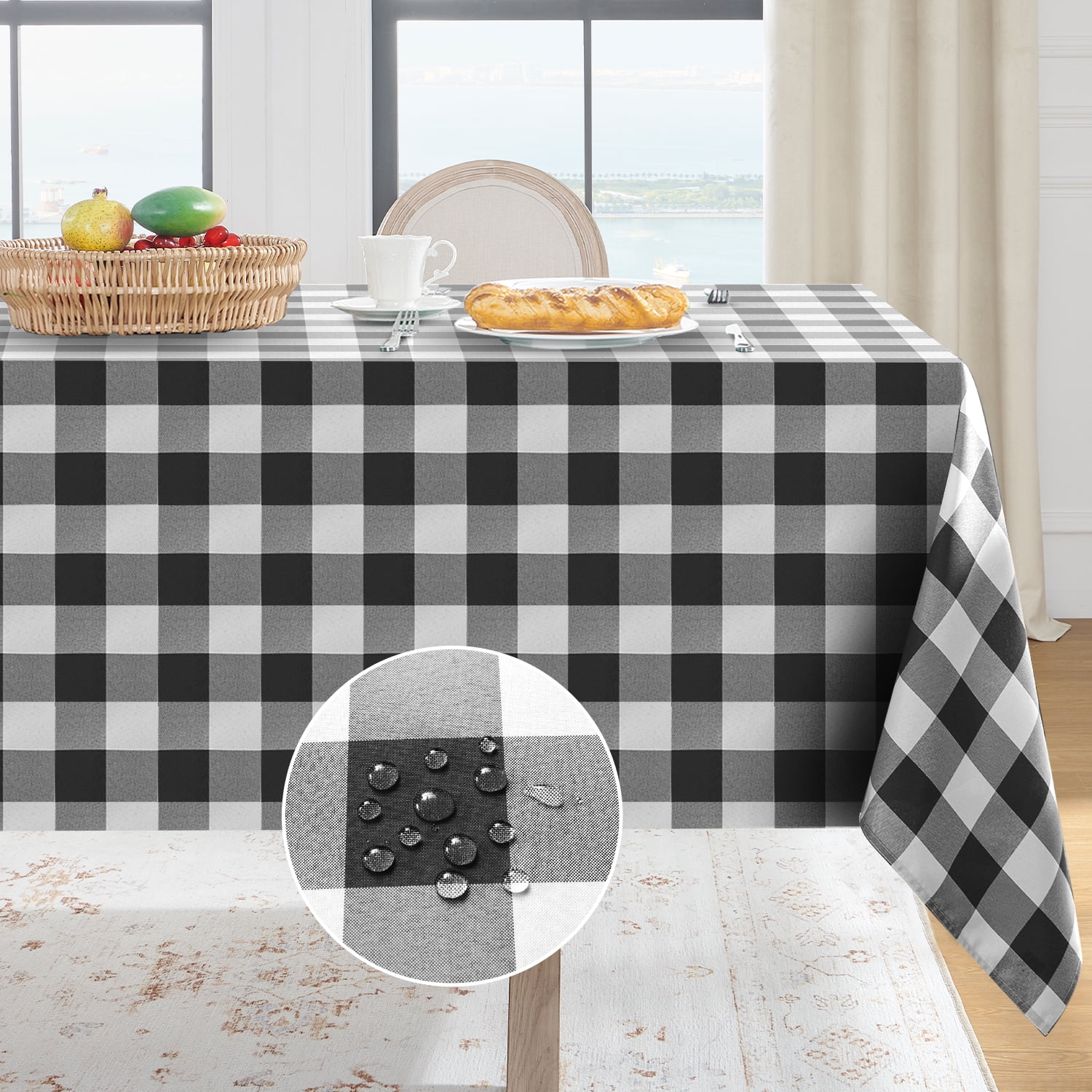 Softalker Buffalo Check Reusable Tablecloth, Waterproof, Stain ...