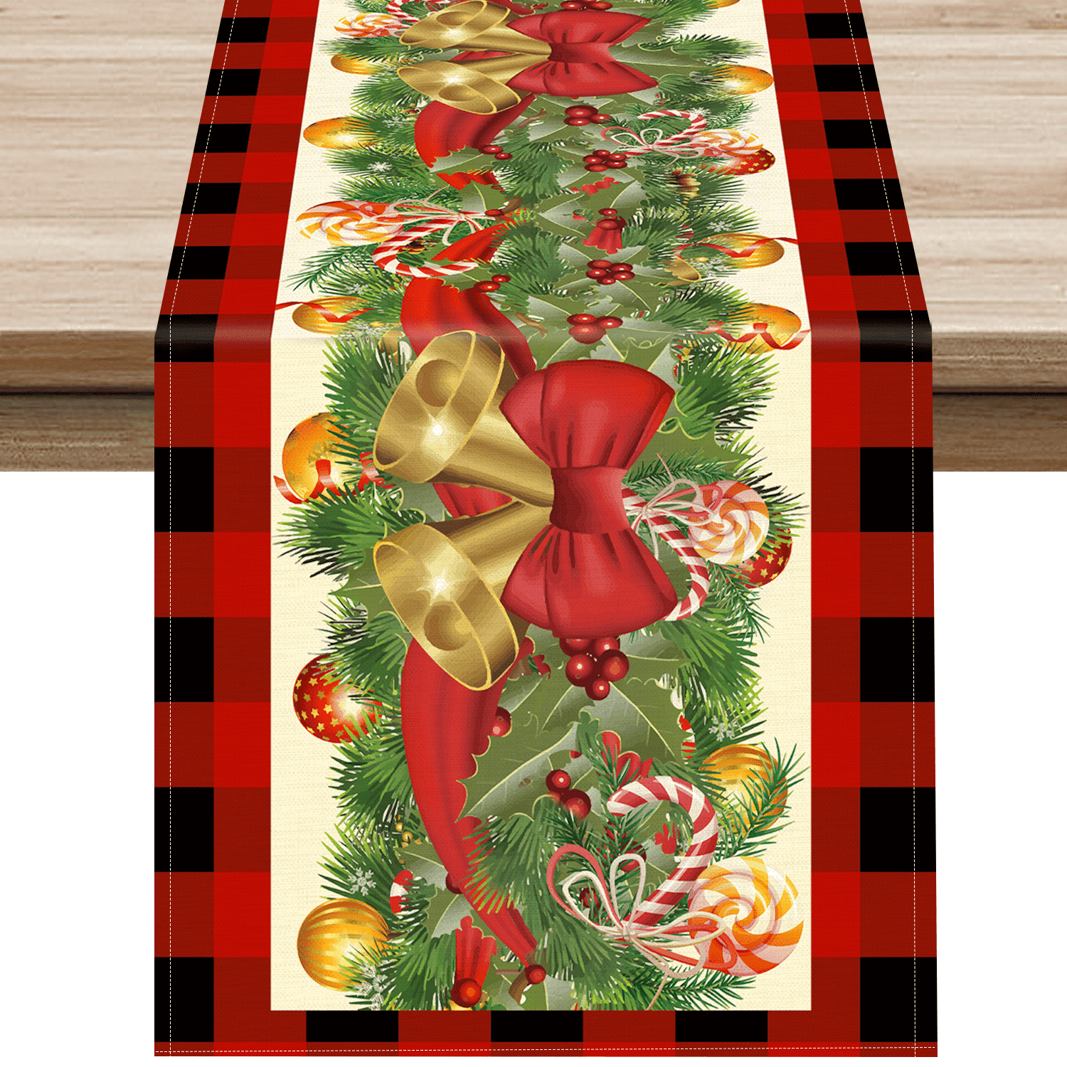 Softalker Christma Table Runner Classic Buffalo Check Table Runner ...