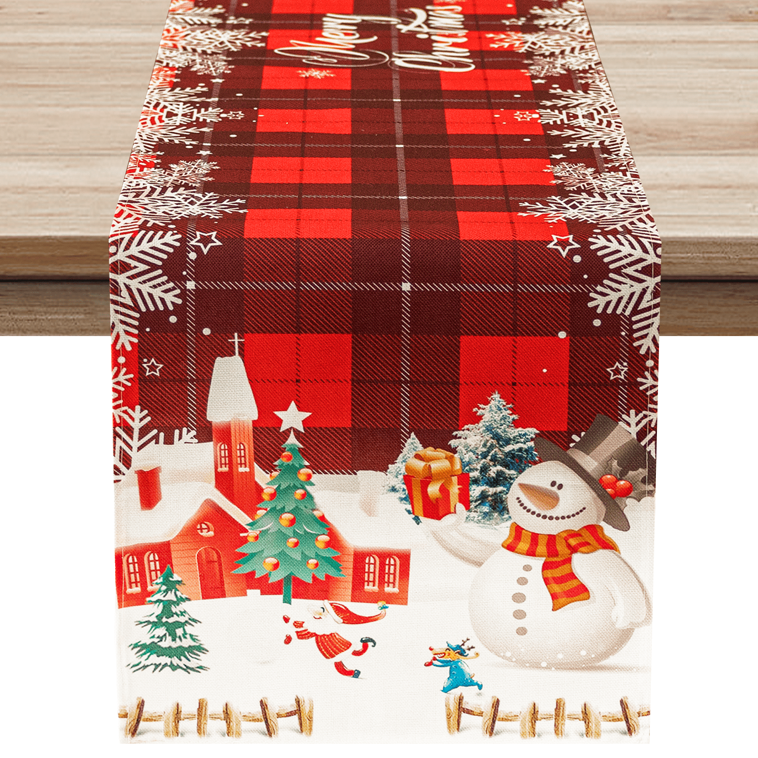 Softalker Christma Table Runner Classic Buffalo Check Table Runner ...
