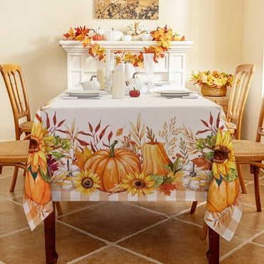 Romanstile Fall Tablecloth 60x84inch Rectangular Thanksgiving Autumn ...