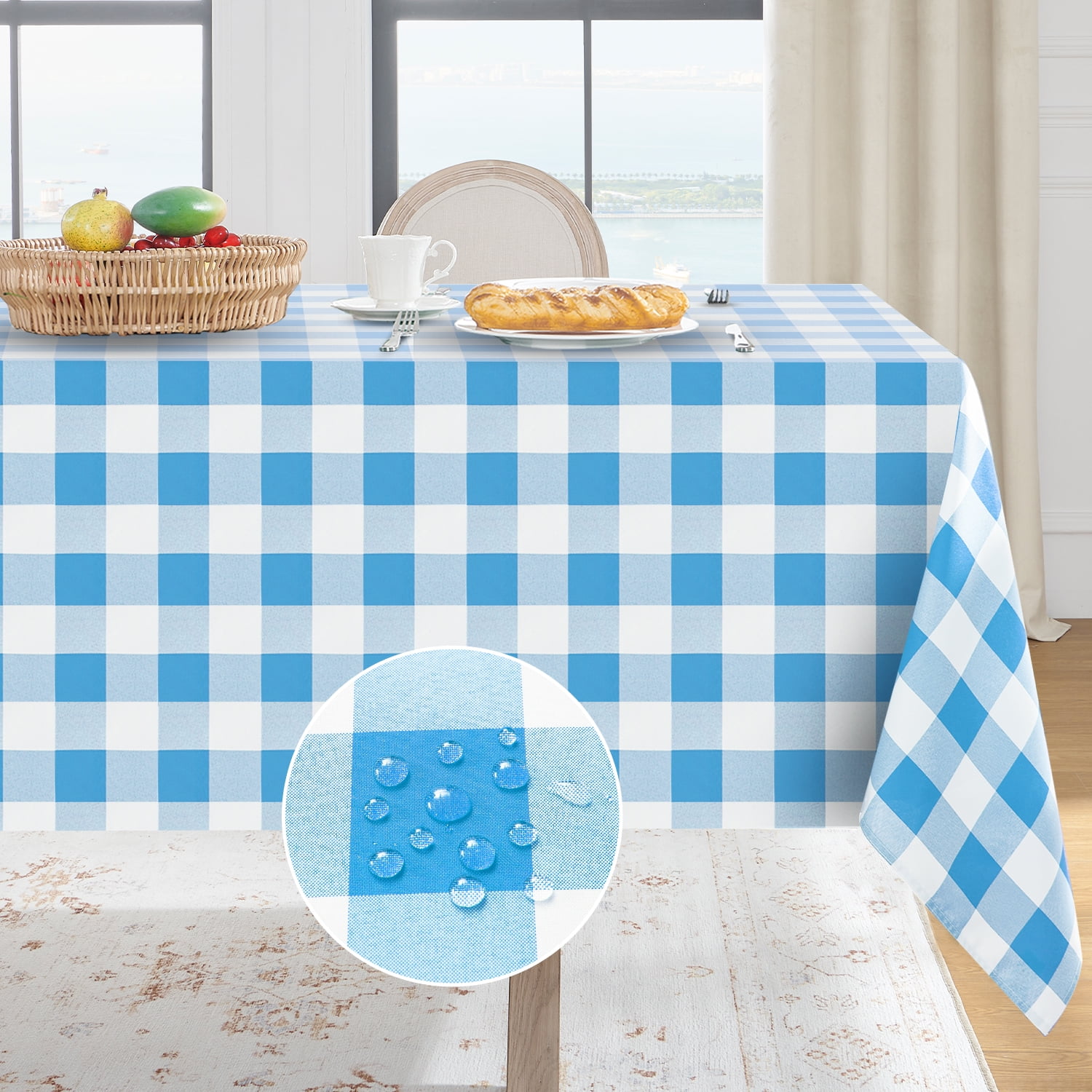 Softalker Checkered Tablecloth Waterproof Gingham Tablecloth Stain ...