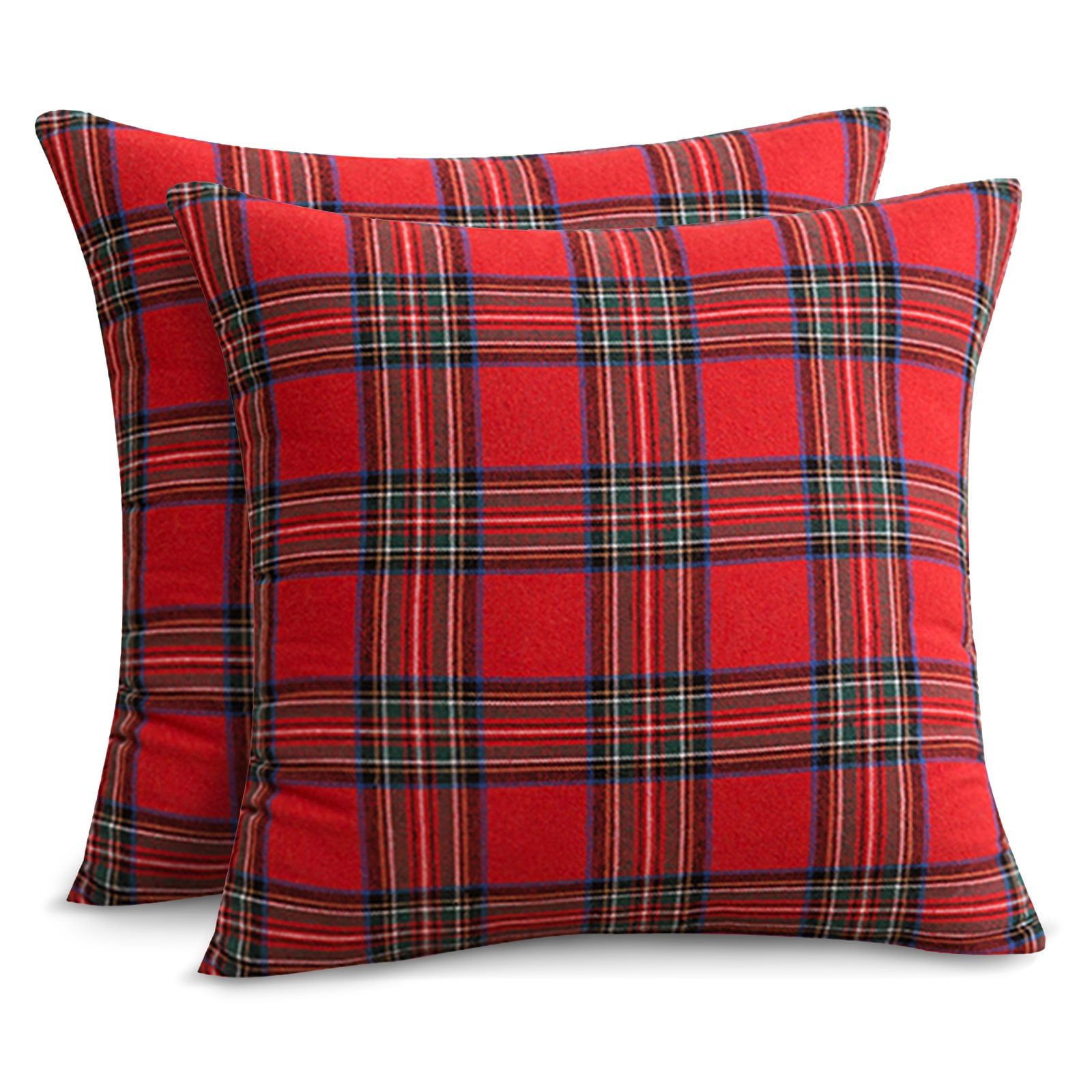 Softalker Pack of 2 Christmas Pillow Covers Zippered 18 X 18 Square ...