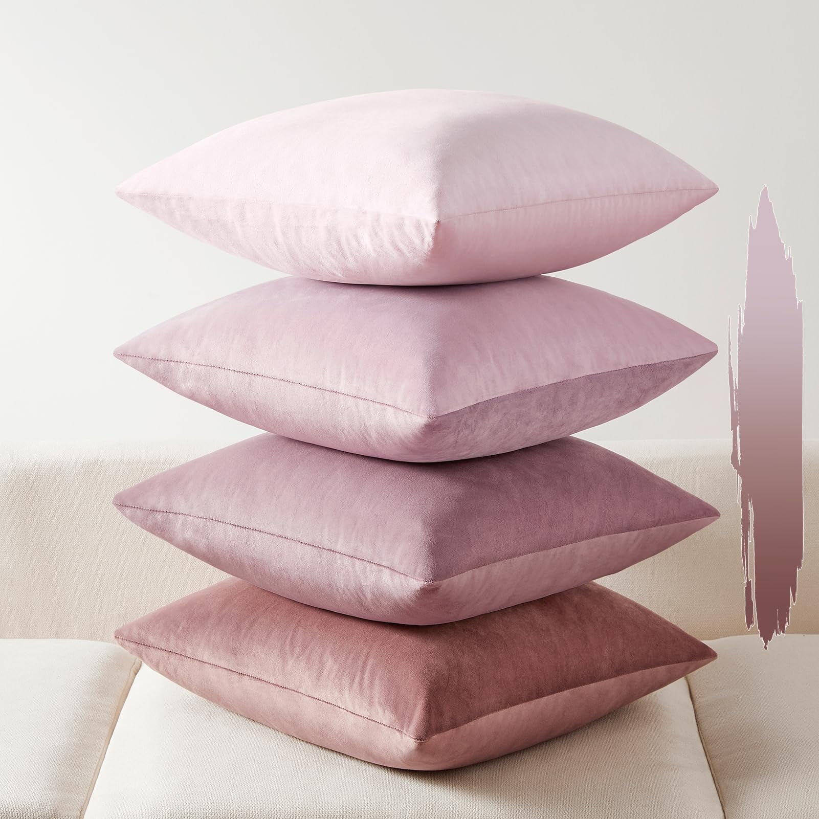Softalker Decorative Pillow Covers, Velvet Square Pillow Cases 18x18 ...