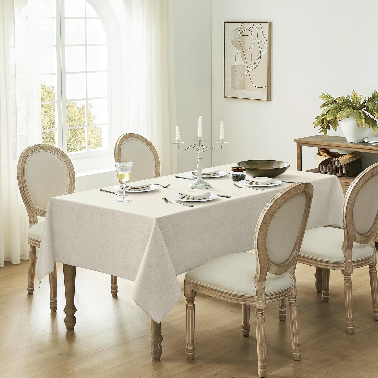 Softalker Rectangle Ivory Tablecloth, 52 x 70 Inch - Walmart.com