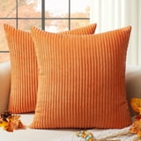 Softalker Fall Throw Pillow Covers, Soft Corduroy Decorative Striped ...