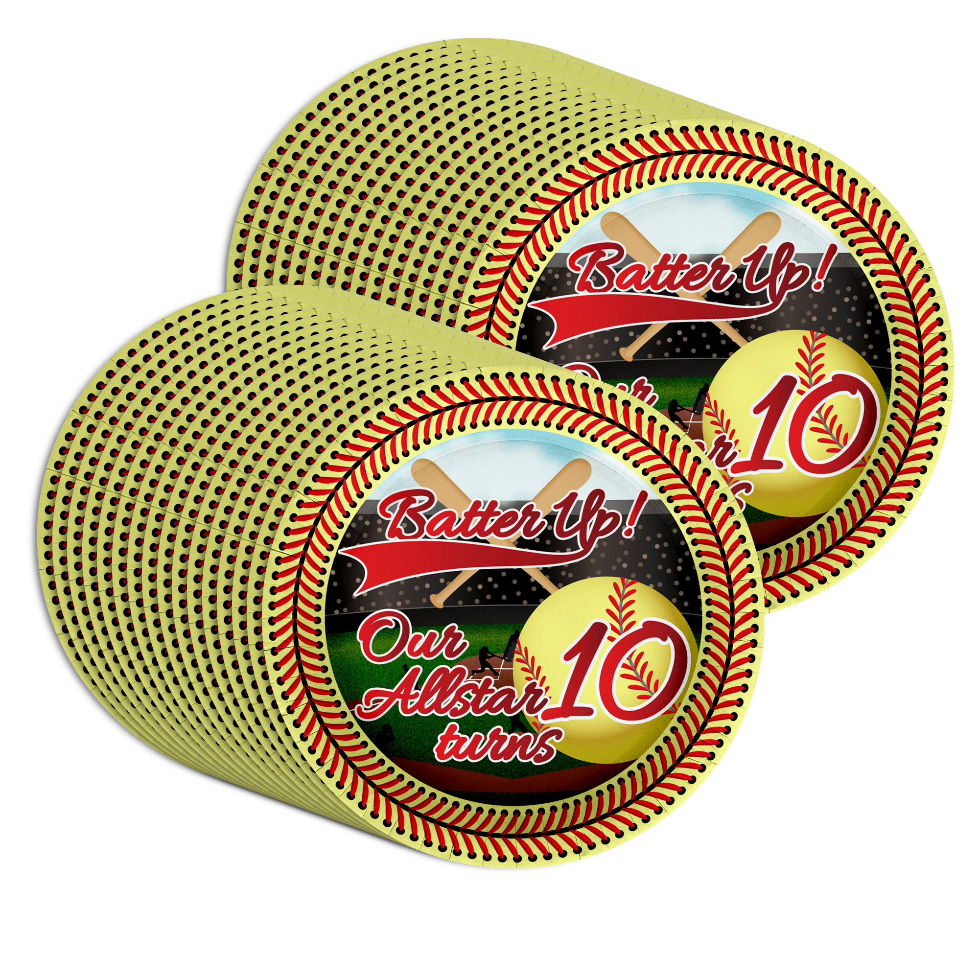 Softball 10th Party Supplies Large 9" Paper Plates in Bulk 32 Piece ...