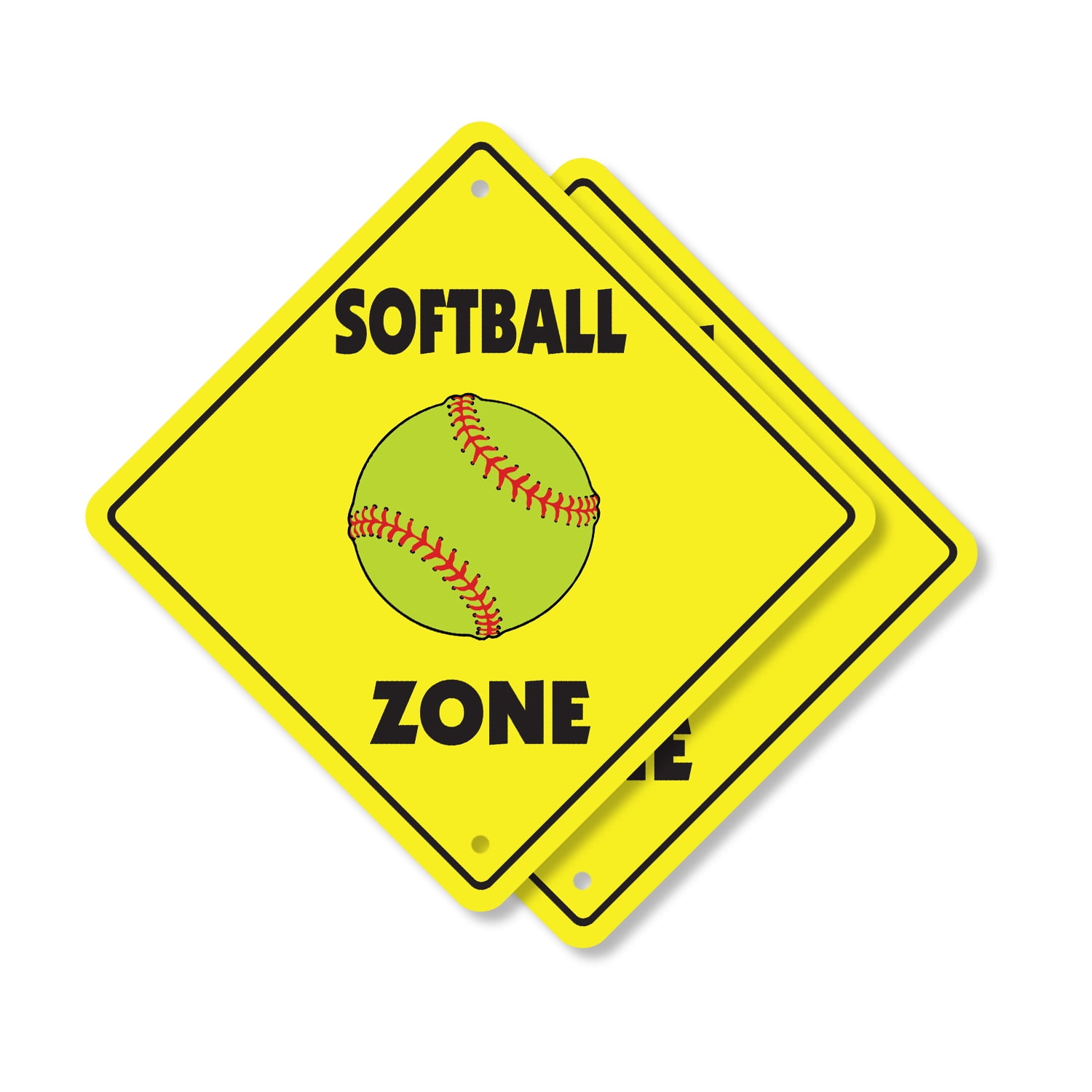 Softball (2 Pack) Plastic Crossing Sign - 10 Inch X 10 Inch Xing Sign ...