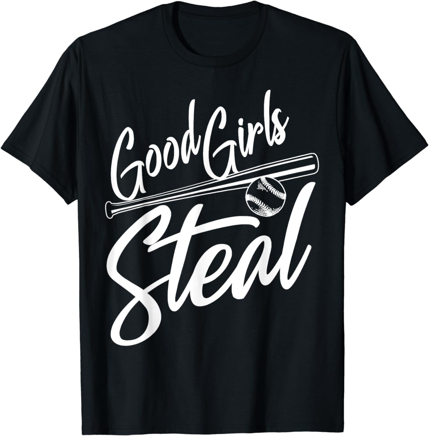 Softball Art For Women Good Girls Steal Baseball Pitcher T-Shirt ...
