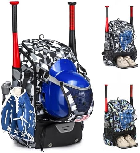 Softball Bag,Softball Bat Bag For Youth Adults,Baseball Bag with Fence ...