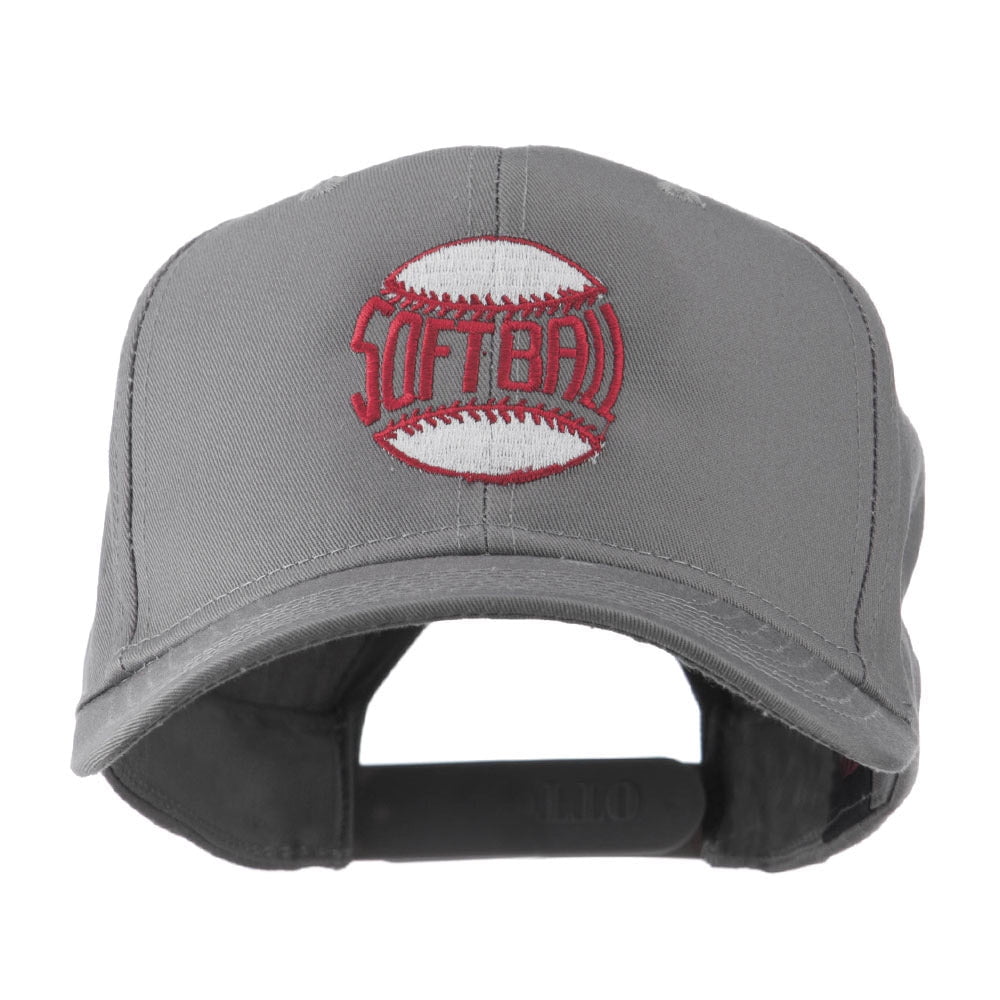 Softball Ball with Wording Inside Embroidered Cap - Grey OSFM - Walmart.com