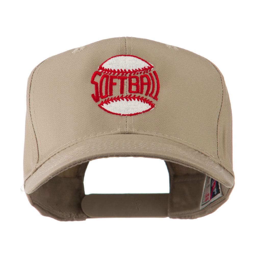 Softball Ball with Wording Inside Embroidered Cap - Khaki OSFM ...