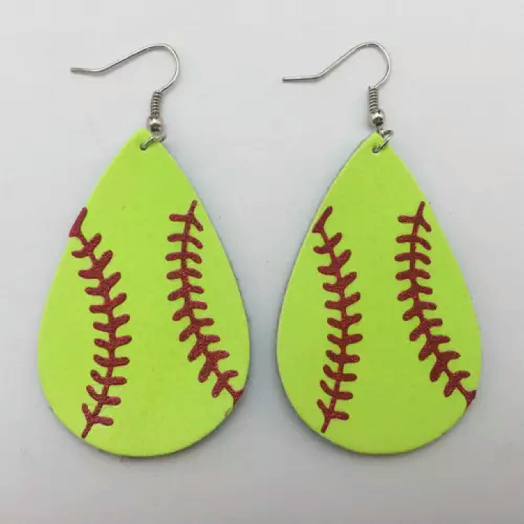 Softball Baseball Soccer Golf Genuine Leather Leaf Teardrop Statement ...