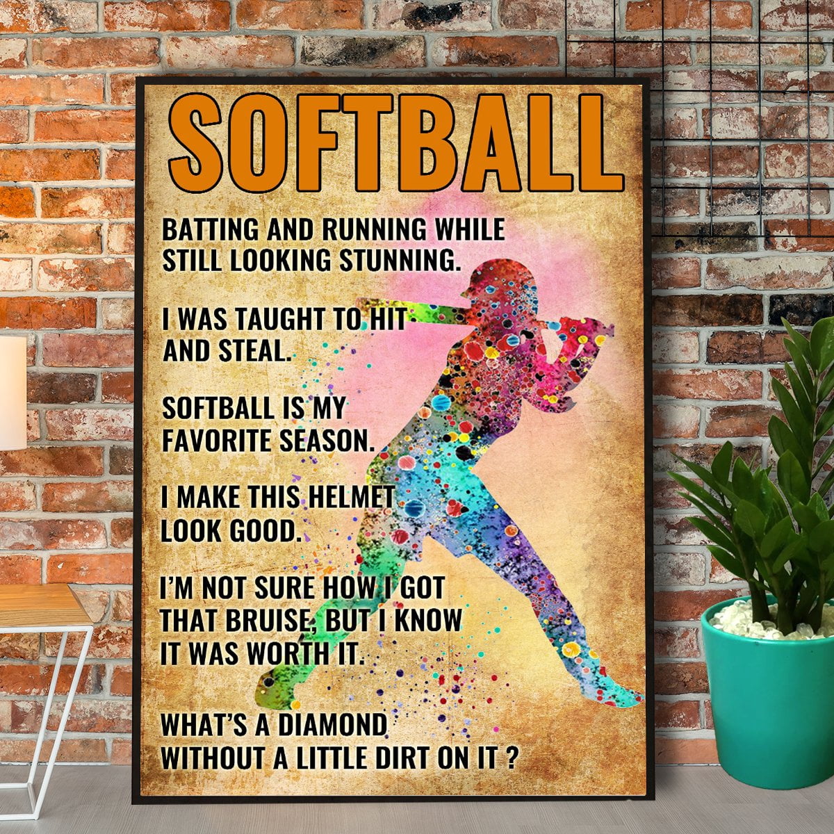 Softball Batting And Stunning While Still Looking Stunning Paper Poster ...