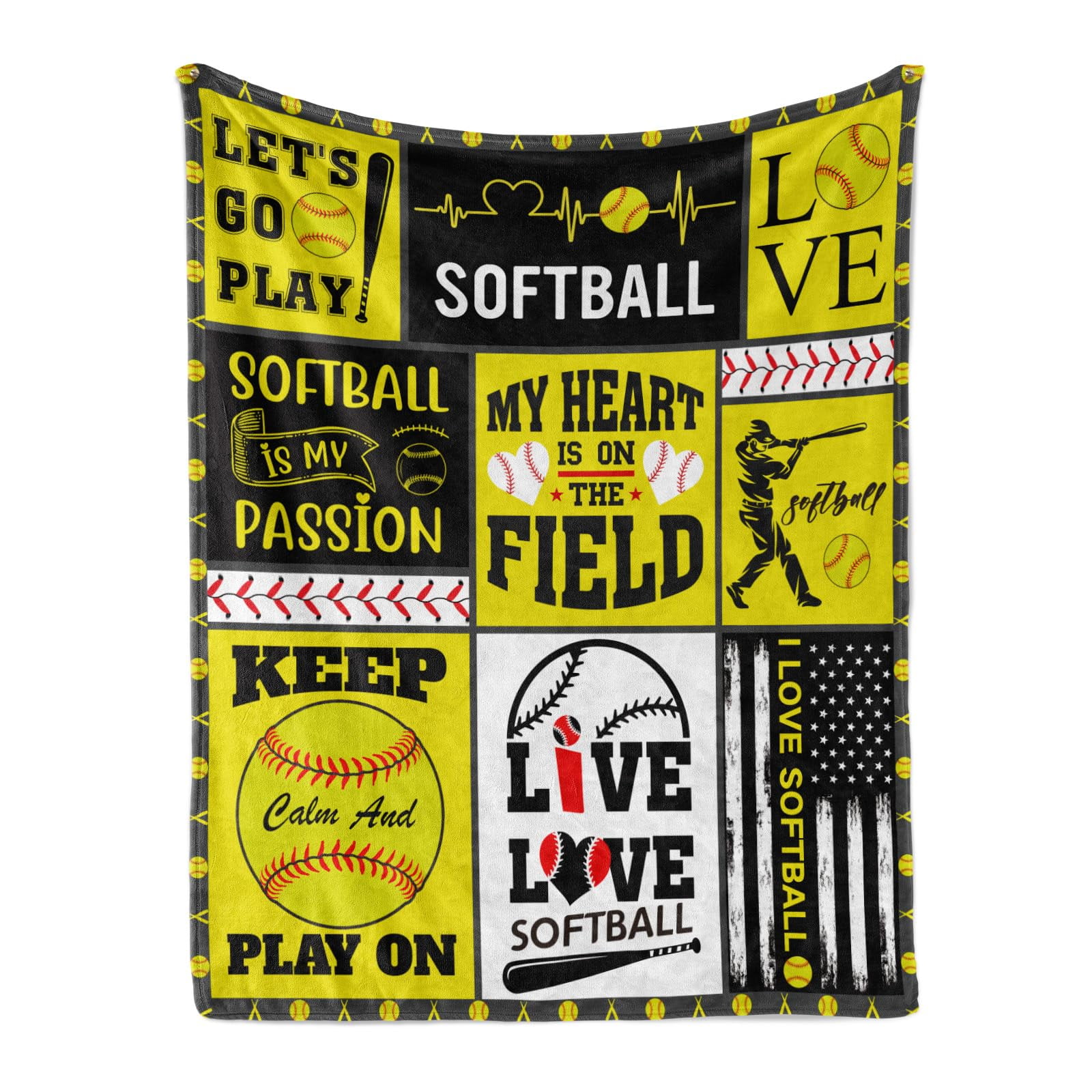 Softball Blanket Gifts for Girls, Flannel Soft Warm Plush Sport ...
