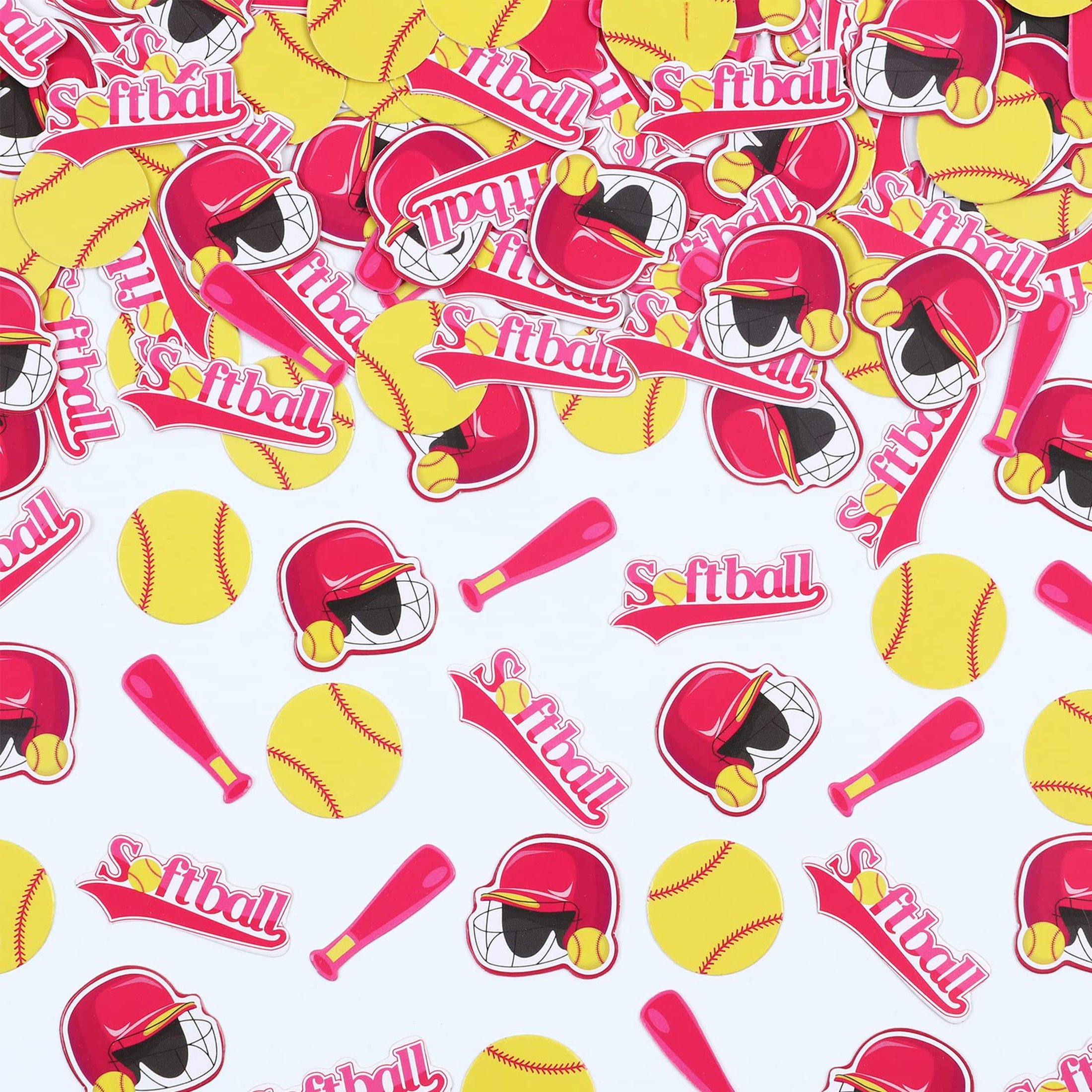 Softball Celebration Confetti Pack - 200 Pieces of Vibrant Yellow and ...