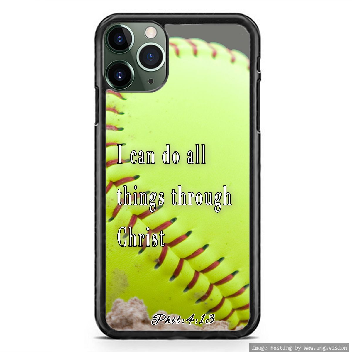 Softball Cell Phone Case Bible Verse Slim Hard Rubber Custom Case Cover ...