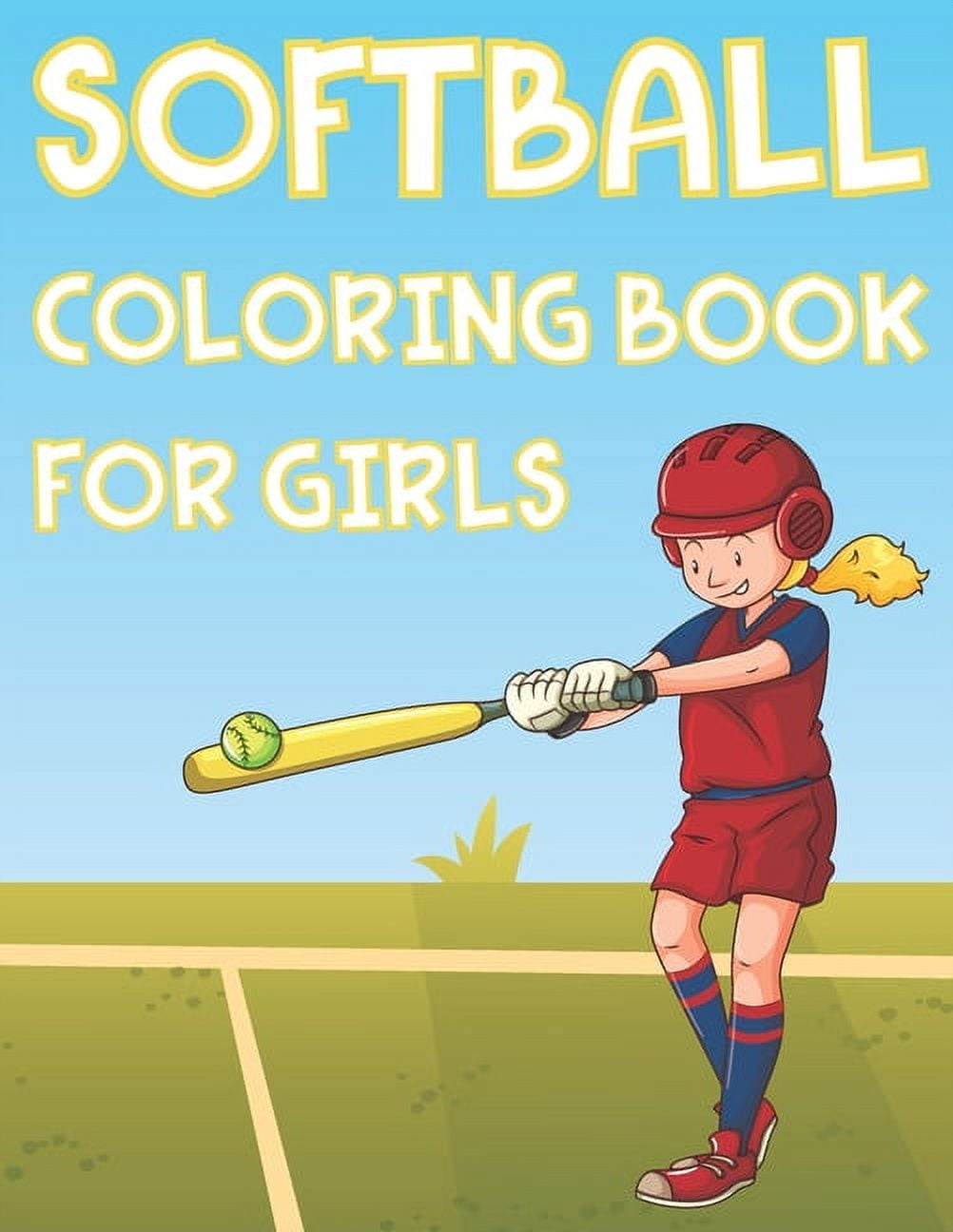 Softball Coloring Book For Girls: Fun Softball Sports Activity Book For ...