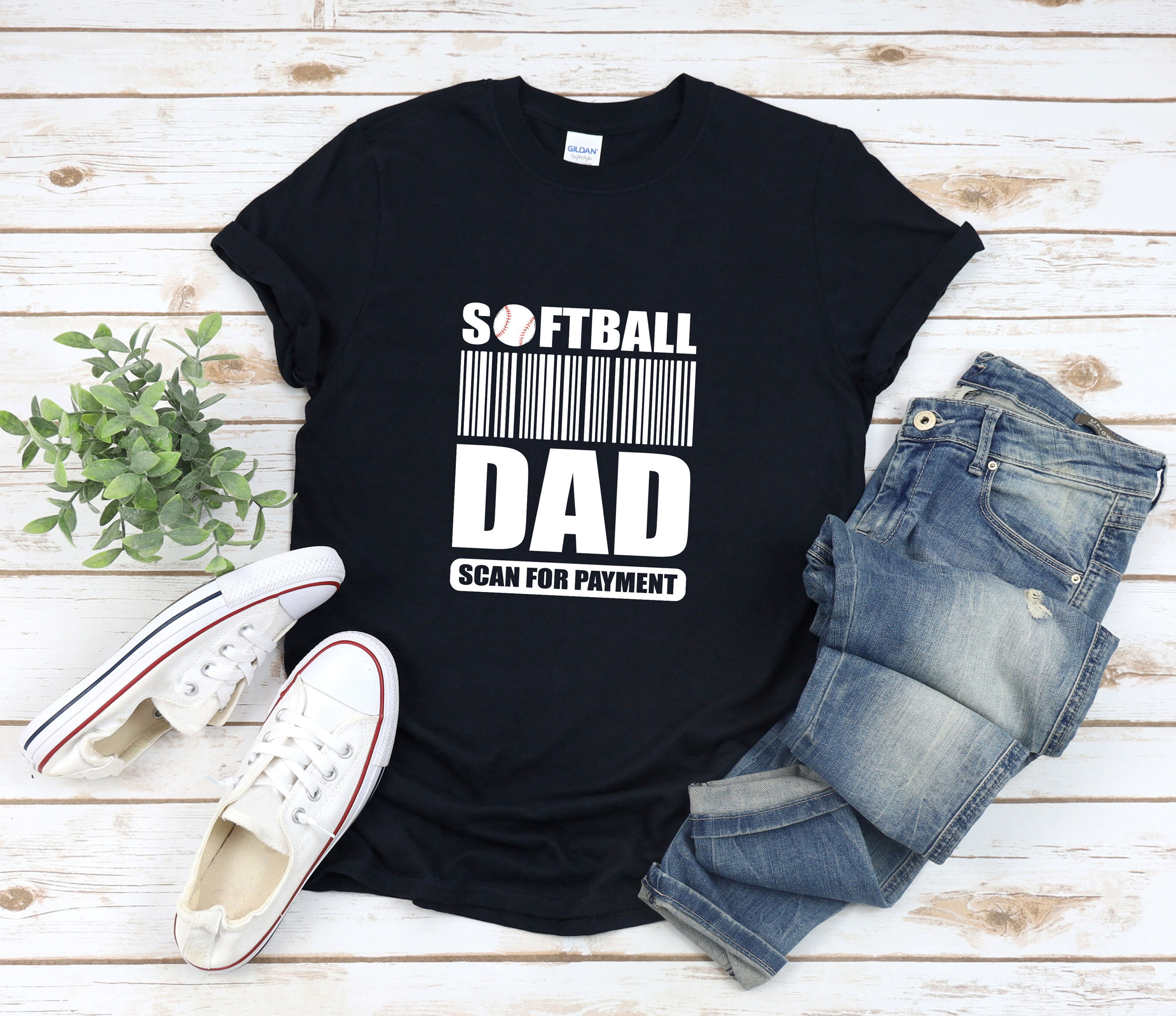 Softball Dad Shirt, Softball Dad Scan For Payment, Softball Papa Shirt, Funny Dad Shirts Fathers ...