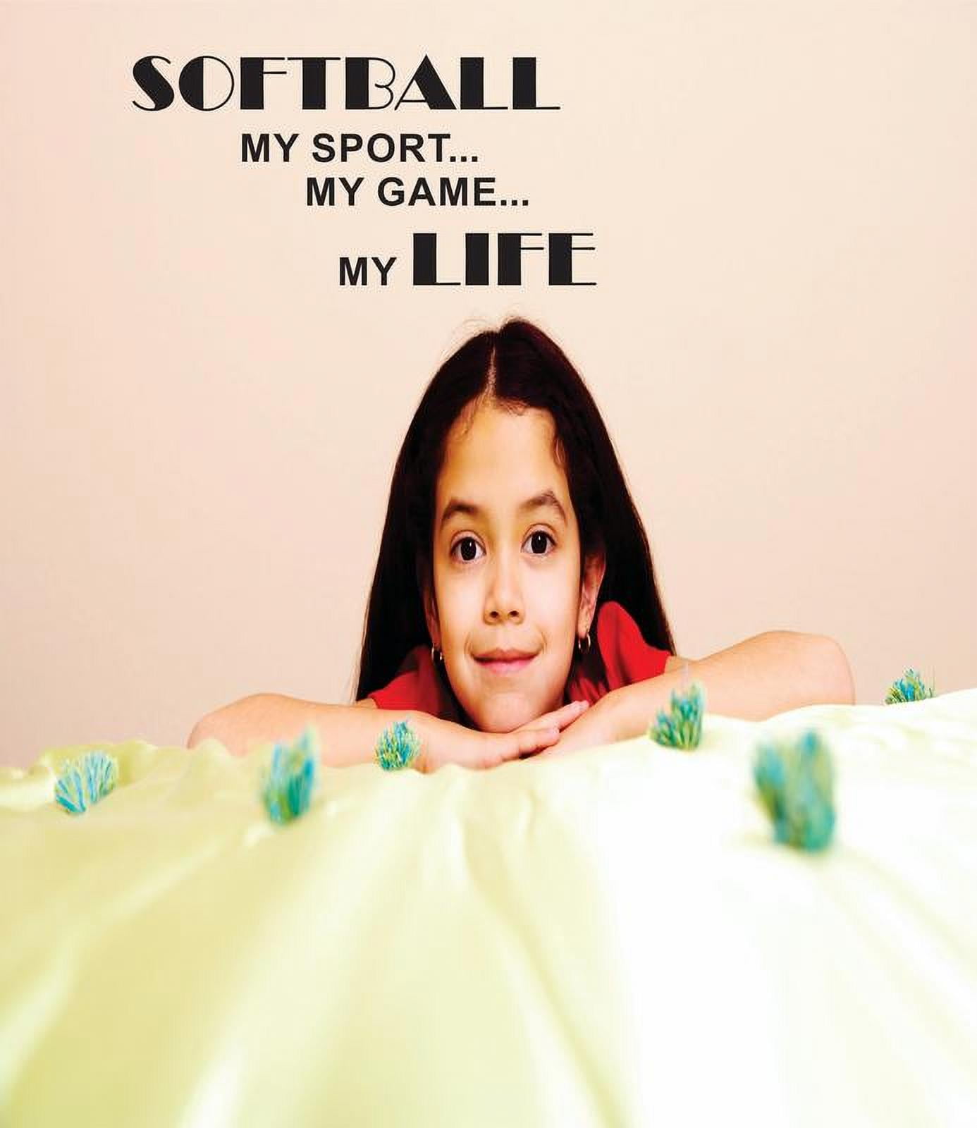 Softball Decals Wall Art Decal Sticker Stickers Decor for Girl teen ...