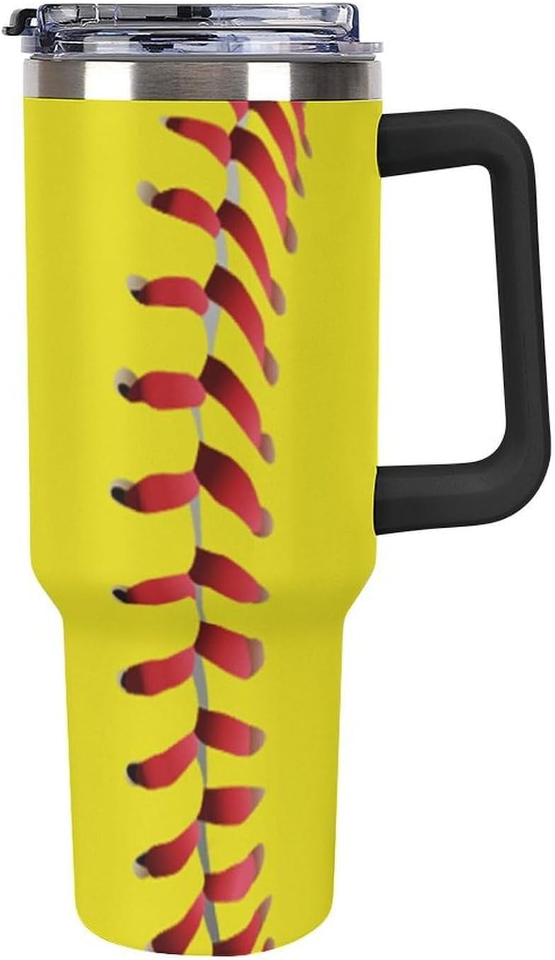 Softball Design Tumbler 40oz – Stainless Steel Vacuum Insulated Mug ...