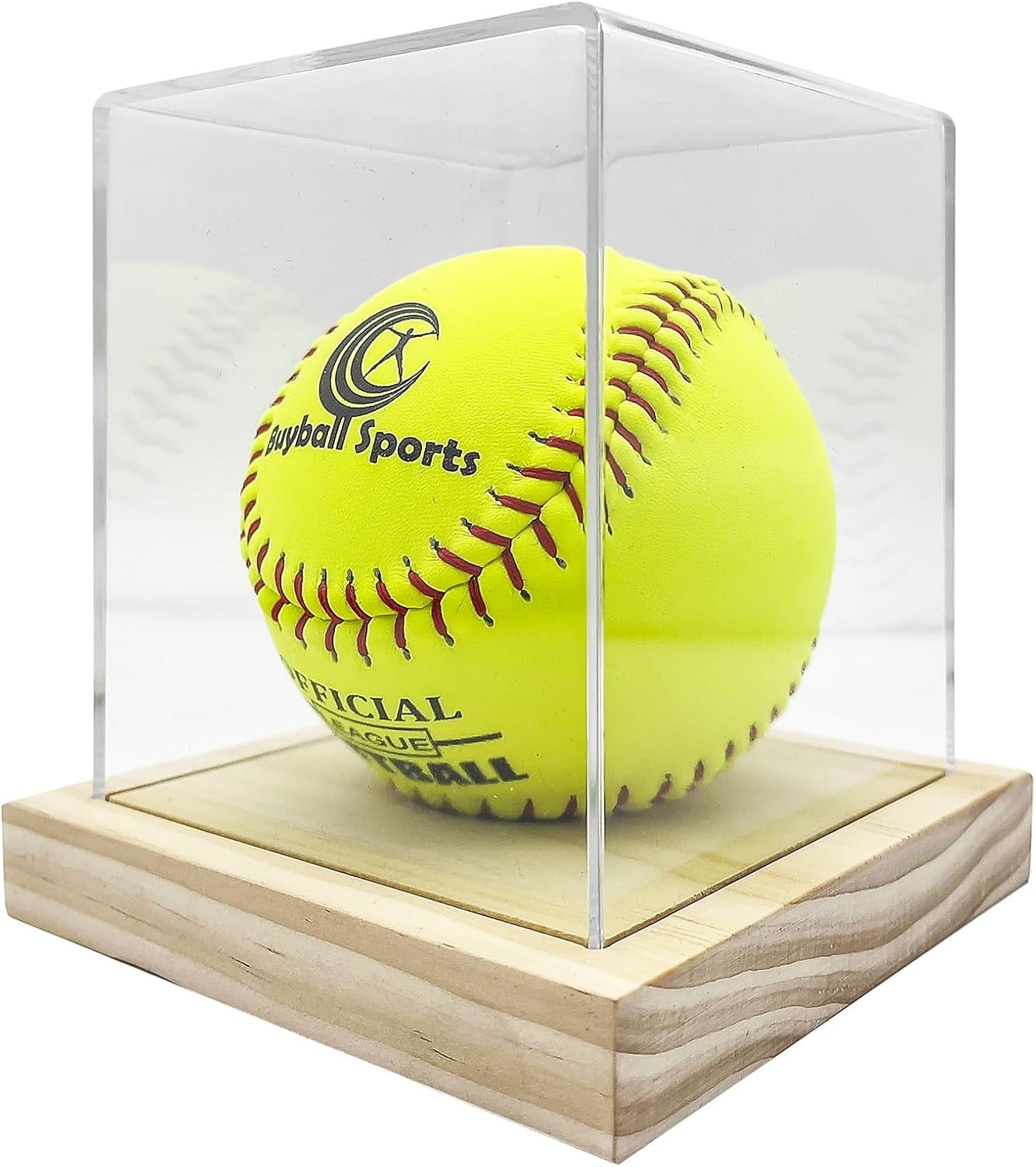 Softball Display Case, Clear Acrylic Softball Holder, UV Protected Cube ...