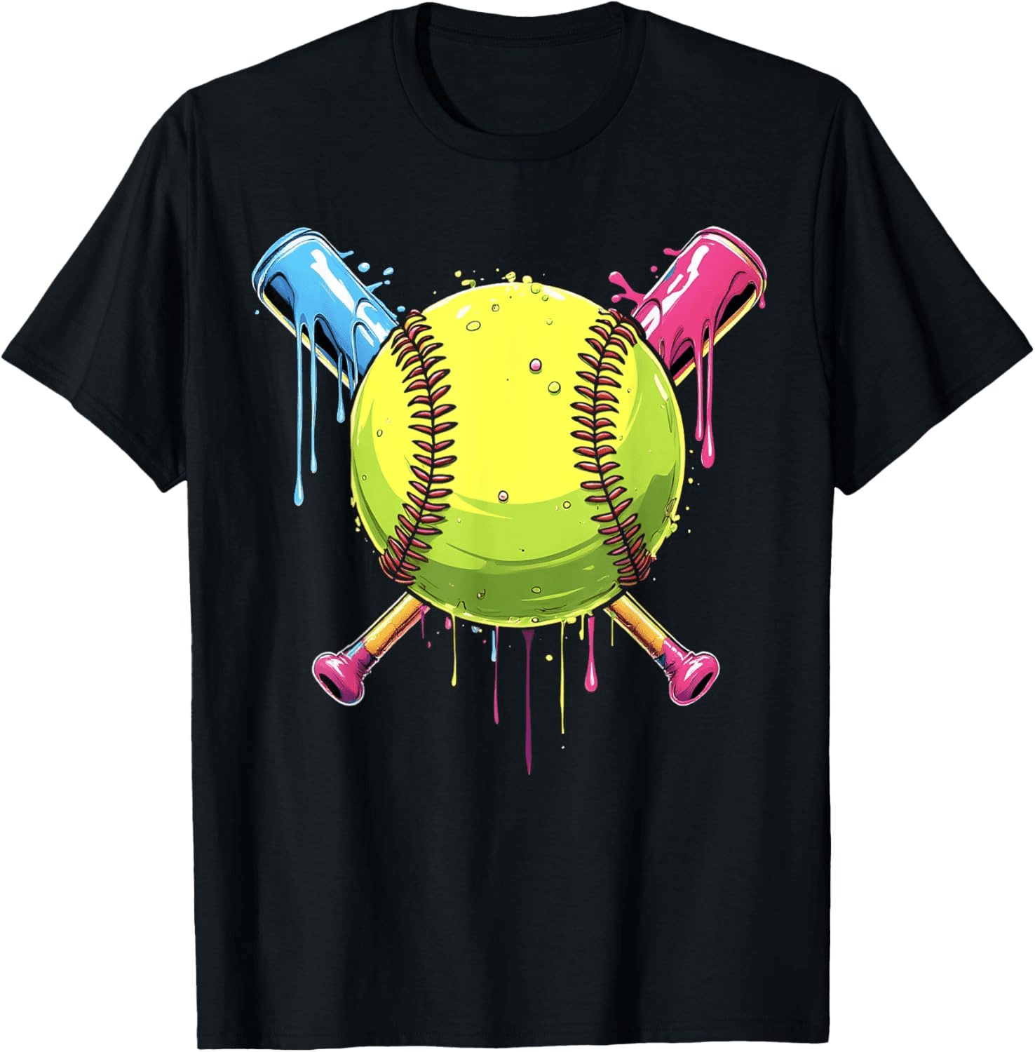 Softball Drip Girls Women Ice Cream Drip Respect The Drip T-Shirt ...