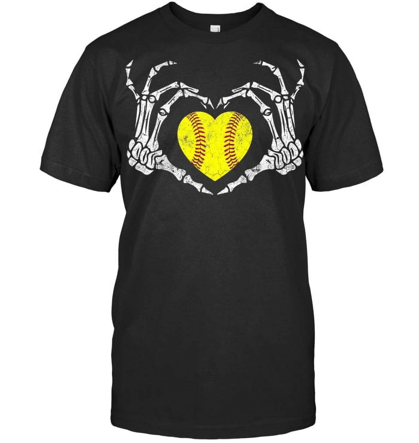 Softball Heart Skeleton Hand Halloween Costume Men Boys Softball T ...