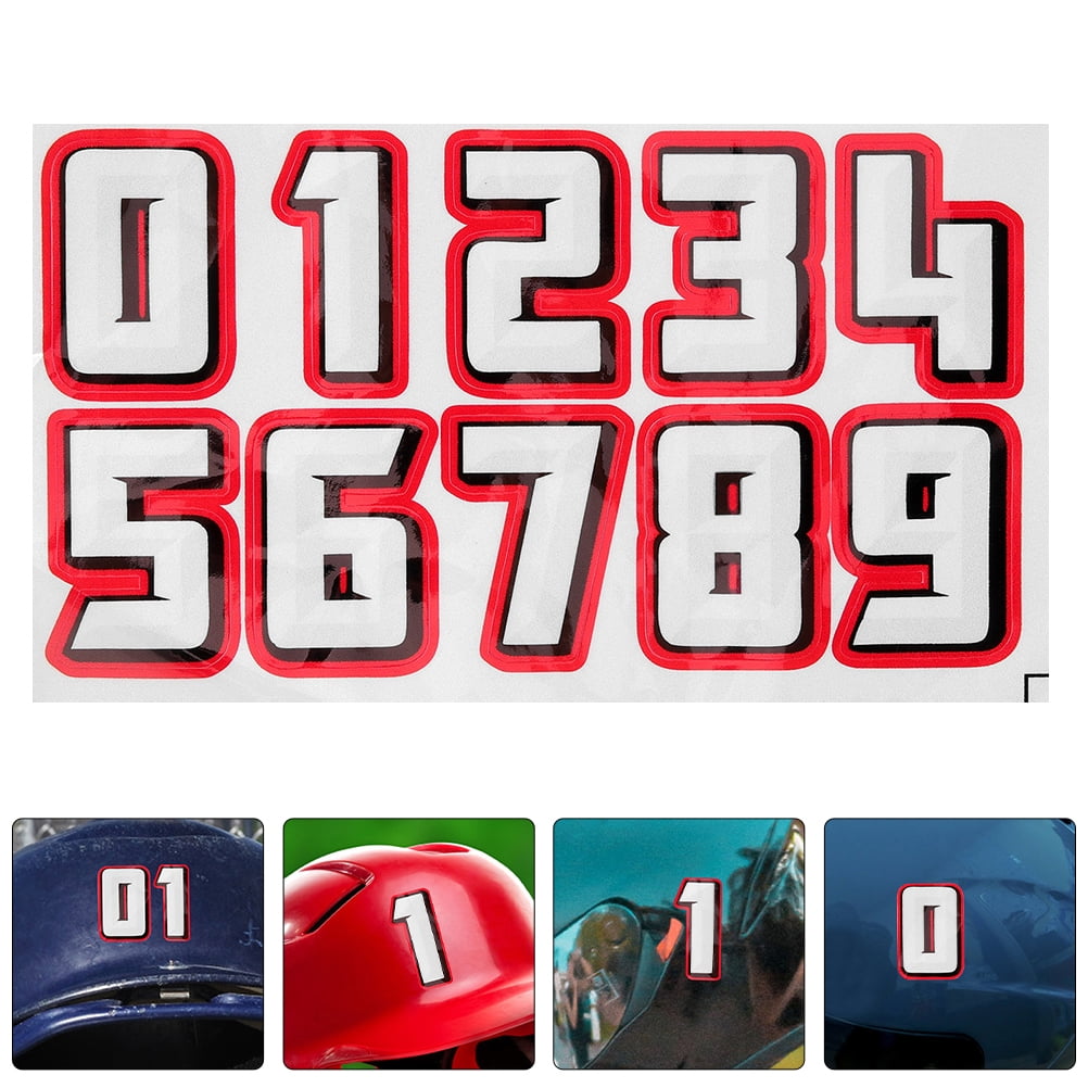FRCOLOR Number Sticker Red Reflective Film 2 Sets 5x3.5x0.04in ...