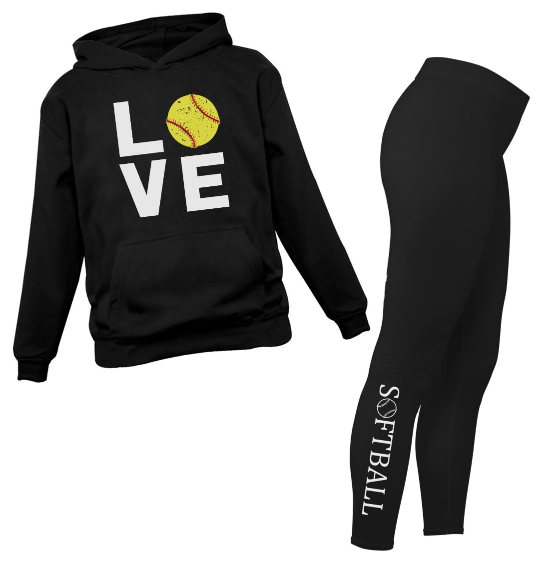 Softball-Inspired Leggings & Hoodie Set for Women and Girls - Ideal ...