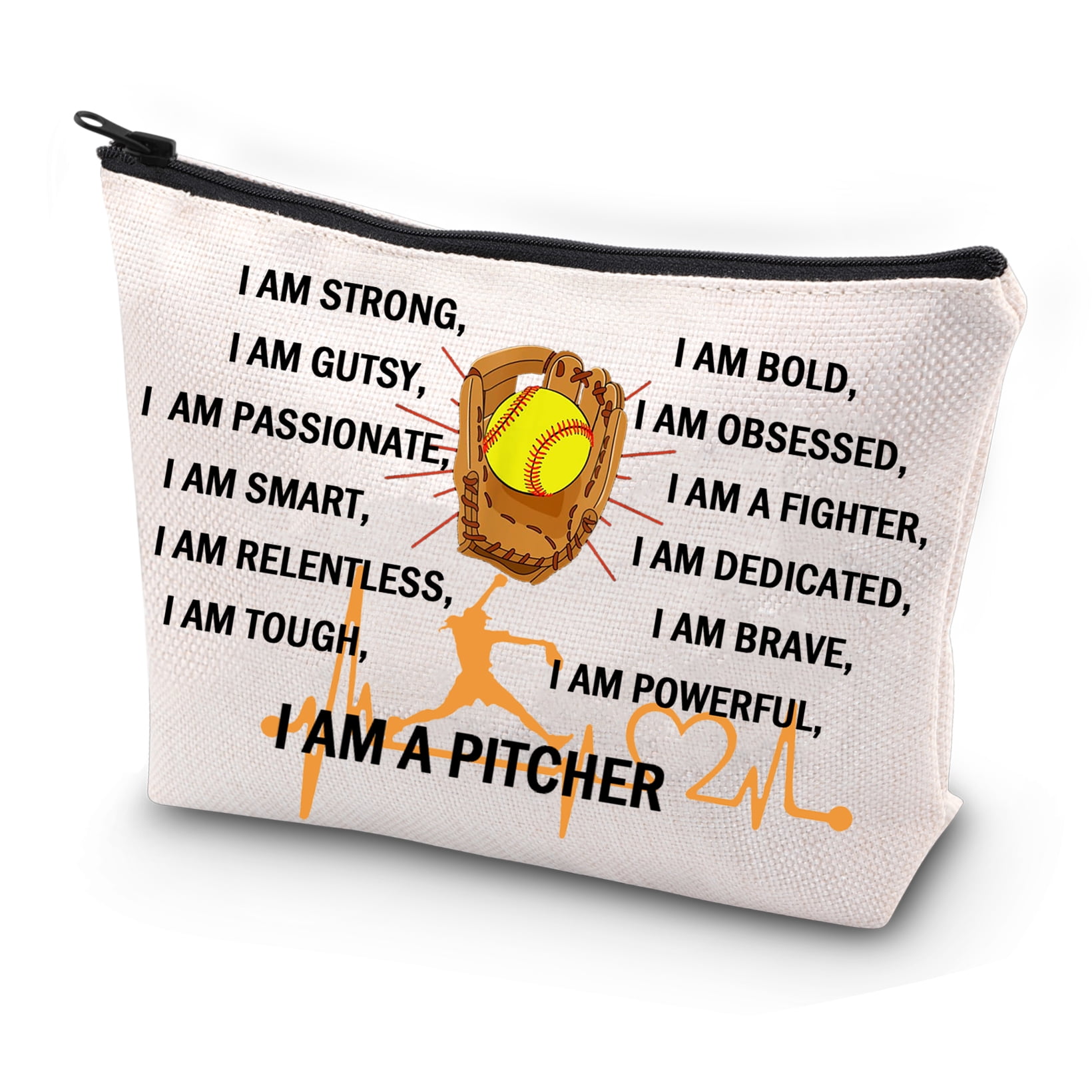 Softball Makeup Bag I Am Strong I Am Bold Softball Player Gift Softball ...