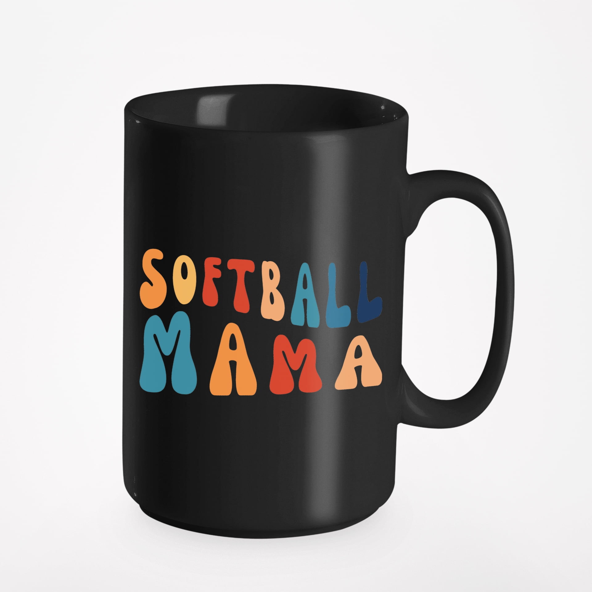 Softball Mama, Sports Themed, Groovy Retro Wavy Text Merch Gift, Black ...